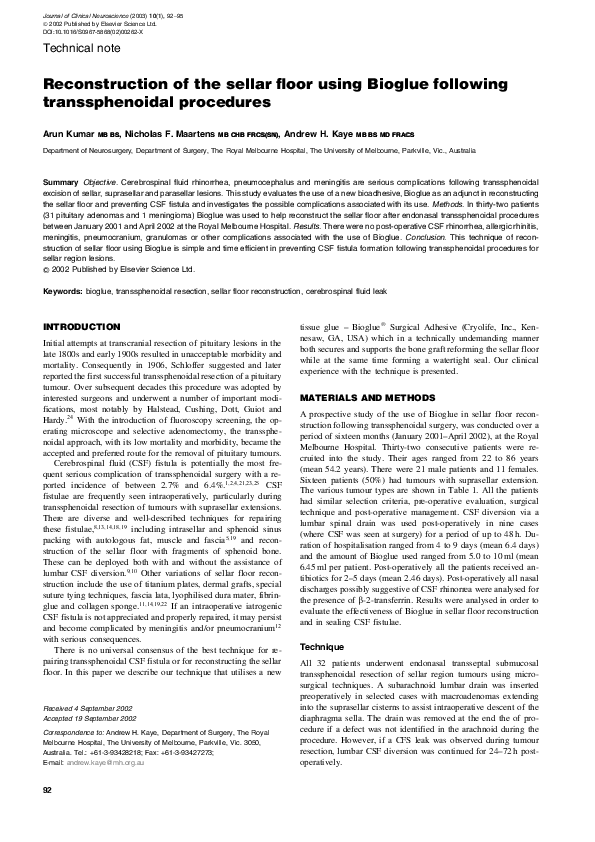 (PDF) Reconstruction of the sellar floor using Bioglue following ...