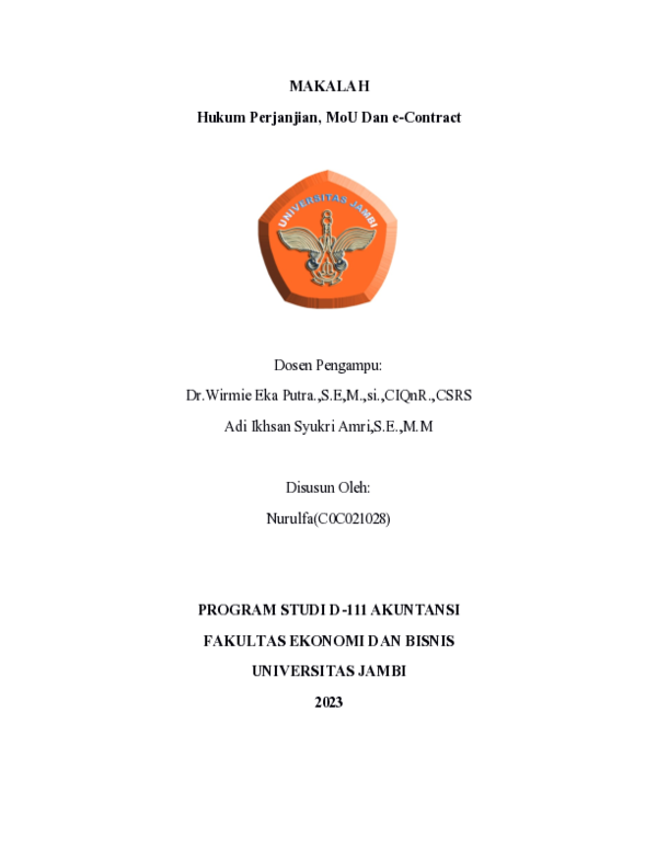 (PDF) Makalah mou perjanjian