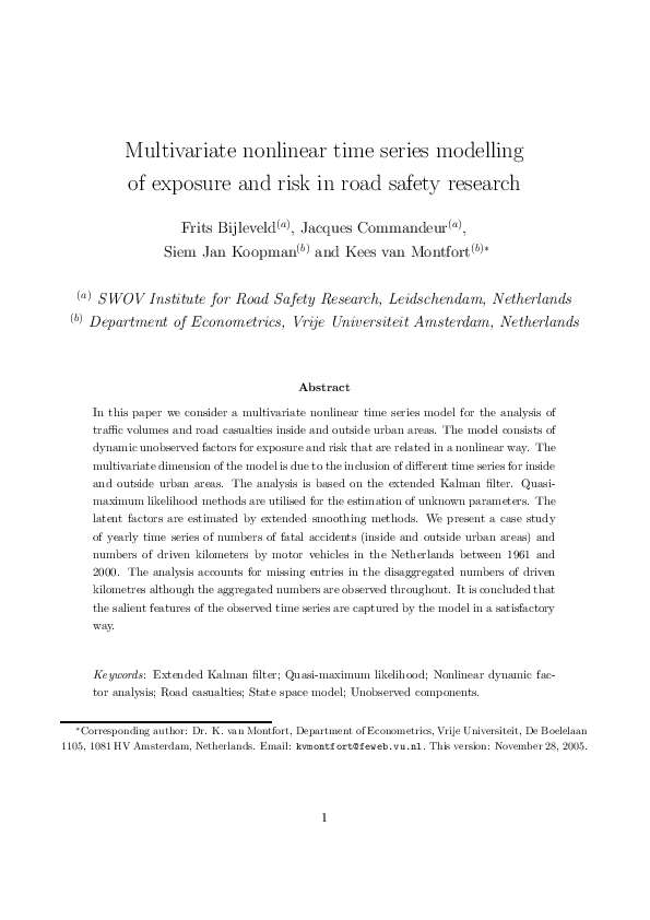 Pdf Multivariate Non Linear Time Series Modelling Of Exposure And
