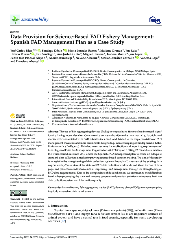 (PDF) Data Provision for Science-Based FAD Fishery Management: Spanish ...