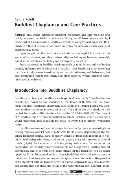 (PDF) Buddhist Chaplaincy and Care Practices