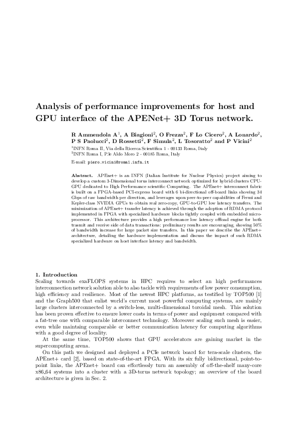 Pdf Analysis Of Performance Improvements For Host And Gpu Interface