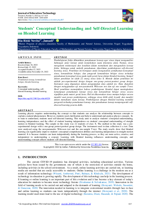 (PDF) Students’ Conceptual Understanding and Self-Directed Learning on Blended Learning