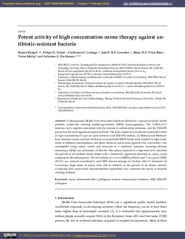 (PDF) Potent Activity of High Concentration Ozone Therapy Against ...