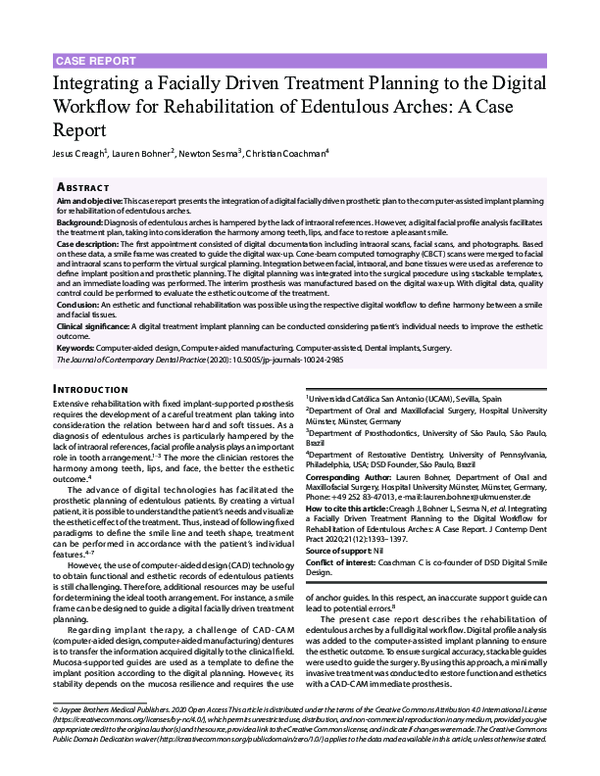 (PDF) Integrating a Facially Driven Treatment Planning to the Digital Workflow for ...