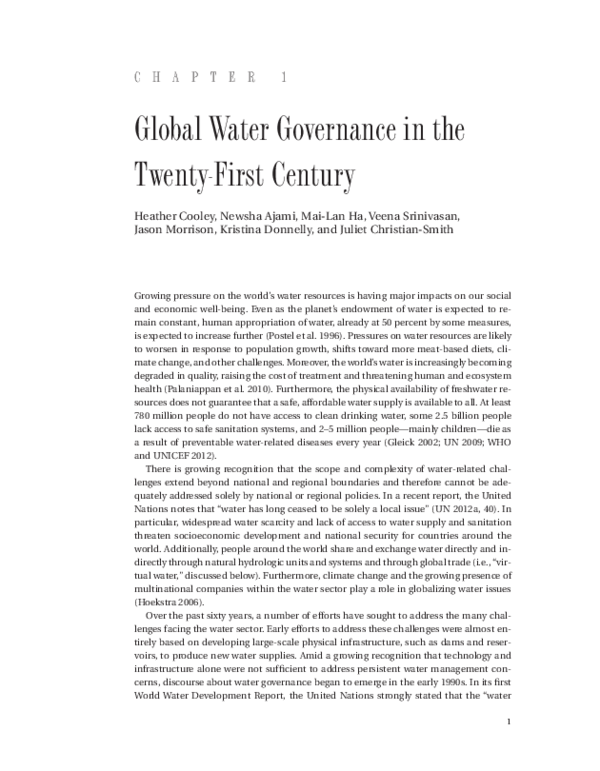 (PDF) Global Water Governance in the Twenty-First Century