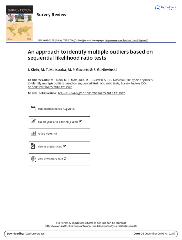 Pdf An Approach To Identify Multiple Outliers Based On Sequential