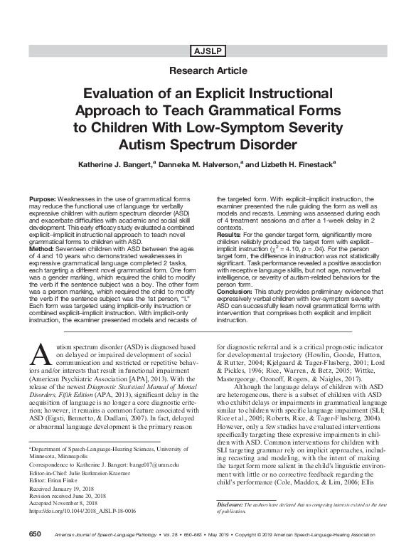 (PDF) Evaluation of an Explicit Instructional Approach to Teach ...