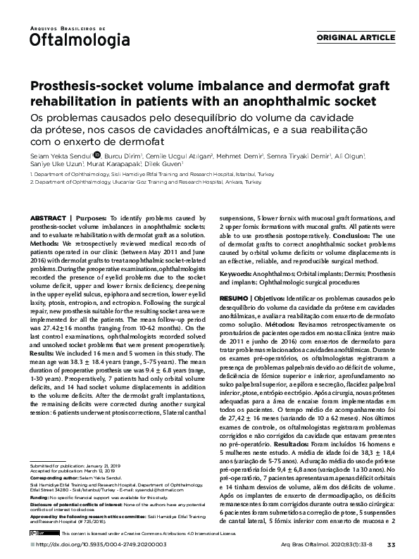 (PDF) Prosthesis-socket volume imbalance and dermofat graft ...