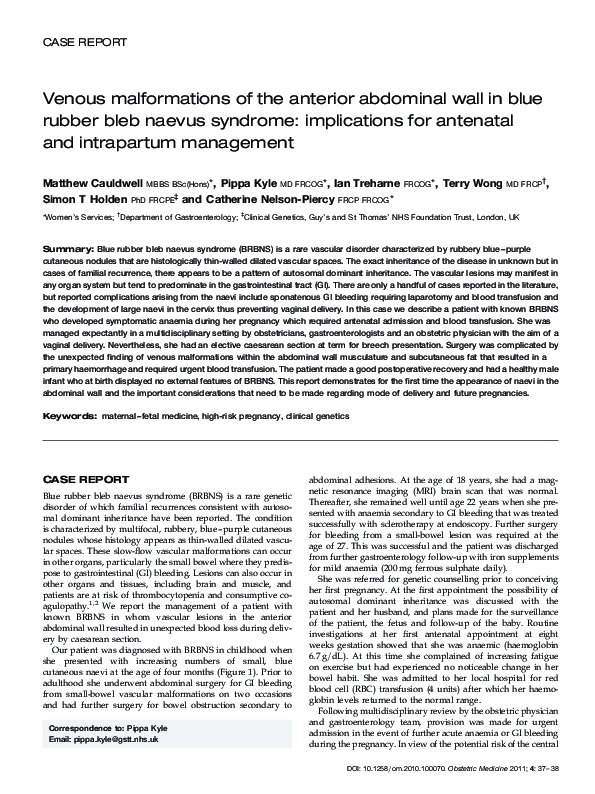 (PDF) Venous malformations of the anterior abdominal wall in blue ...