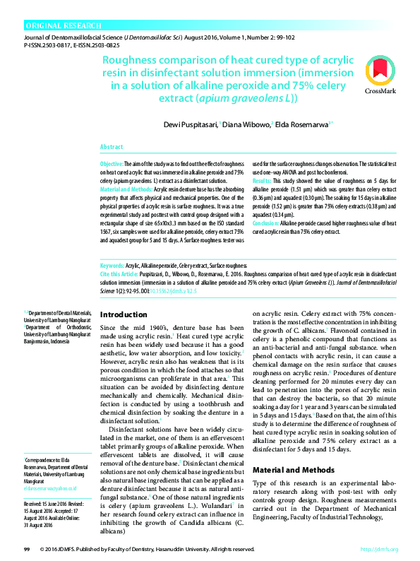 (PDF) Pengaruh Perendaman Resin Akrilik Heat Cured Dalam Perasan Buah ...