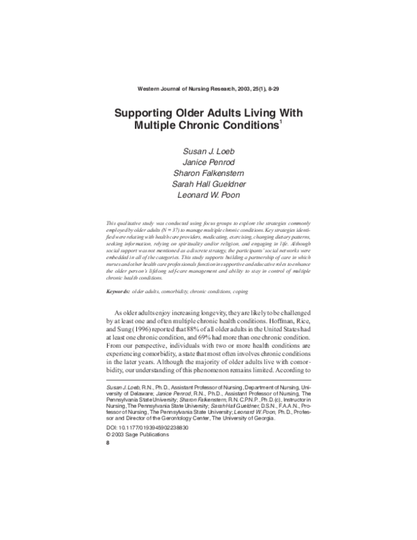(PDF) Supporting Older Adults Living With Multiple Chronic Conditions
