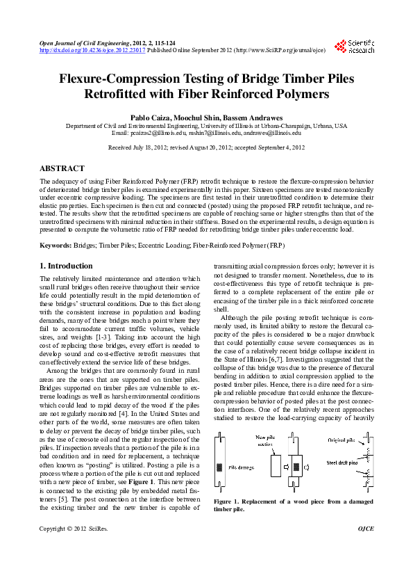 (PDF) Flexure-Compression Testing of Bridge Timber Piles Retrofitted ...