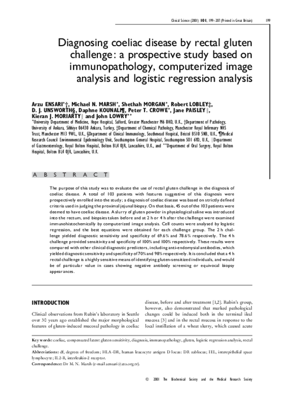 (PDF) Diagnosing coeliac disease by rectal gluten challenge ...