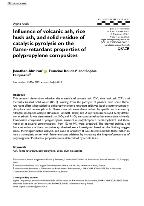 (PDF) Influence of volcanic ash, rice husk ash, and solid residue of ...