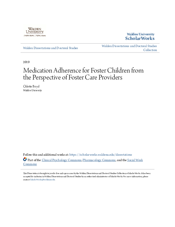 (PDF) Medication Adherence for Foster Children from the Perspective of ...