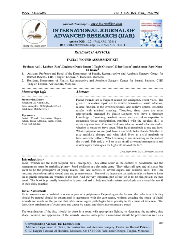 (PDF) Facial Wound Assessment Kit