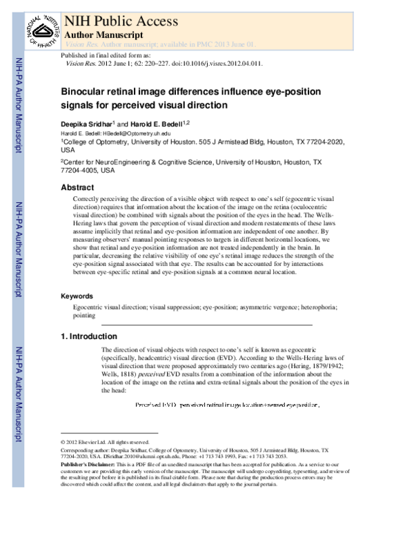 (PDF) Binocular retinal image differences influence eye-position ...