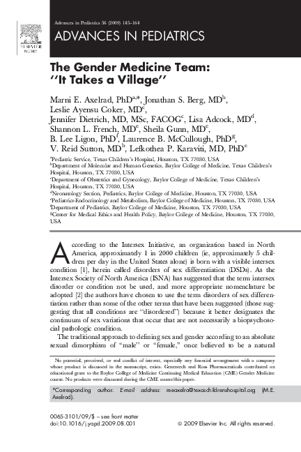 (PDF) The Gender Medicine Team: “It Takes a Village”