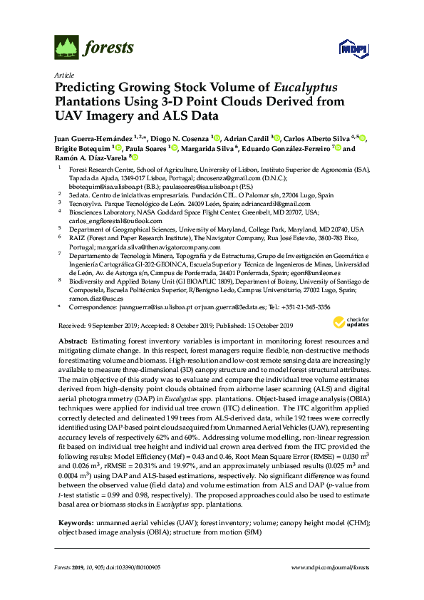 Pdf Comparison Of Als And Uavsfm Derived High Density Point Clouds For Individual Tree
