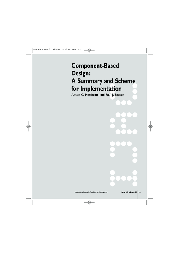 (PDF) Component-Based Design: A Summary and Scheme for Implementation