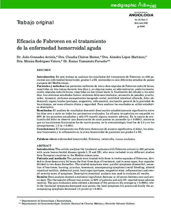 (PDF) Eficacia de Fabroven en el tratamiento de la enfermedad ...
