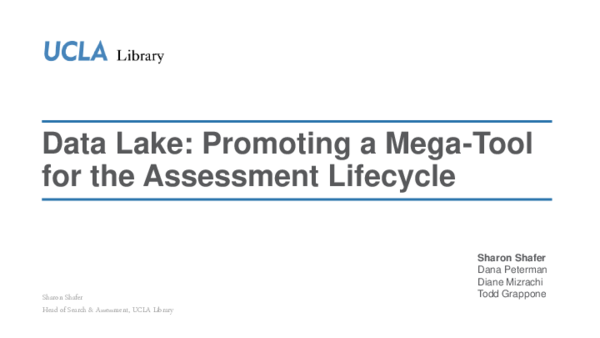 (PDF) Data Lake: Promoting a Mega-Tool for the Assessment Lifecycle ...
