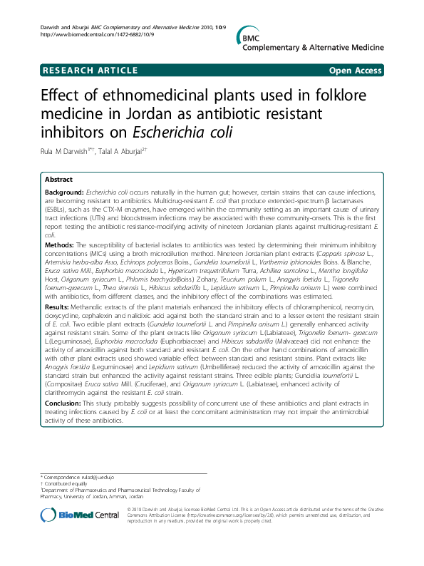 (PDF) Effect of ethnomedicinal plants used in folklore medicine in ...