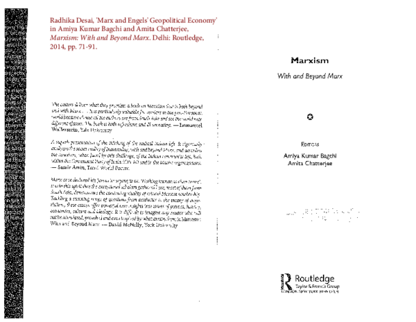(PDF) ‘Geopolitical Economy, Or How Marx Understood the World Order’ in ...