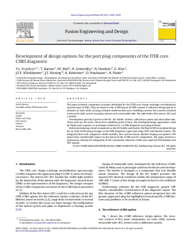 (PDF) Development of design options for the port plug components of the ...