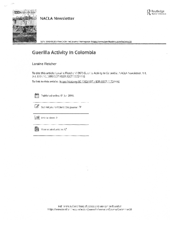 (PDF) Guerilla Activity in Colombia | Laraine Fletcher - Academia.edu
