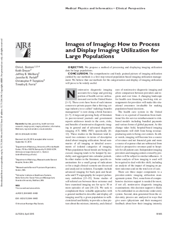 (PDF) Images of imaging: how to process and display imaging utilization ...