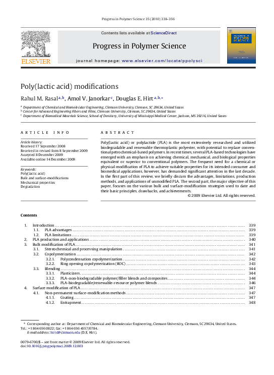 (PDF) Poly(lactic acid) modifications