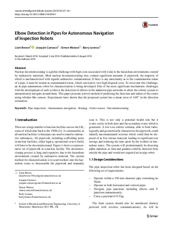 (PDF) Elbow Detection in Pipes for Autonomous Navigation of Inspection ...