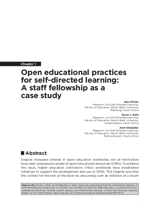 (PDF) Open educational practices for self-directed learning: A staff ...
