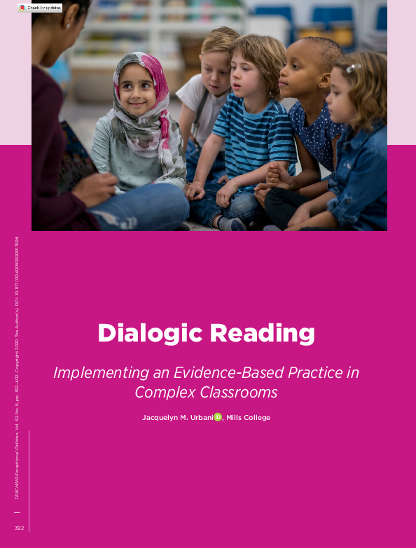(PDF) Dialogic Reading: Implementing an Evidence-Based Practice in ...