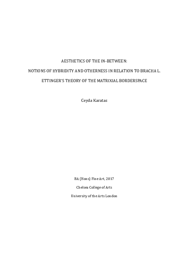 (PDF) AESTHETICS OF THE IN-BETWEEN: NOTIONS OF HYBRIDITY AND OTHERNESS ...
