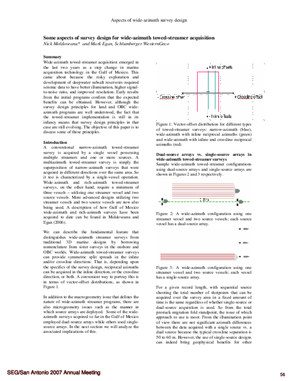 (PDF) Some aspects of survey design for wide‐azimuth towed‐streamer acquisition
