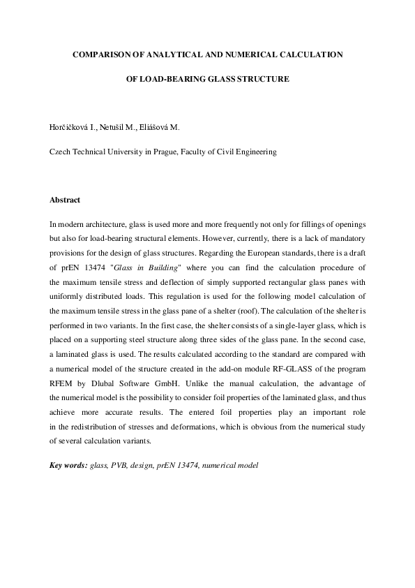 (PDF) Comparison of Analytical and Numerical Calculation of Load ...