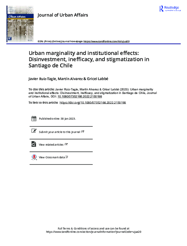 (PDF) Urban marginality and institutional effects: Disinvestment ...