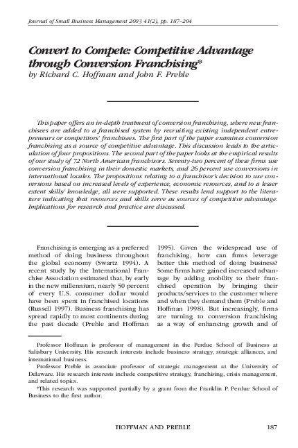 (PDF) Convert to Compete: Competitive Advantage through Conversion ...