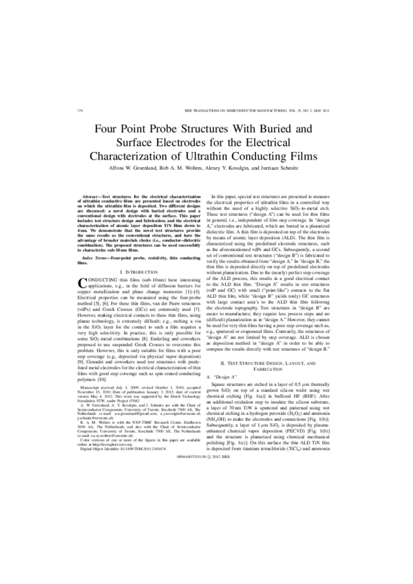 (PDF) Four Point Probe Structures With Buried and Surface Electrodes ...