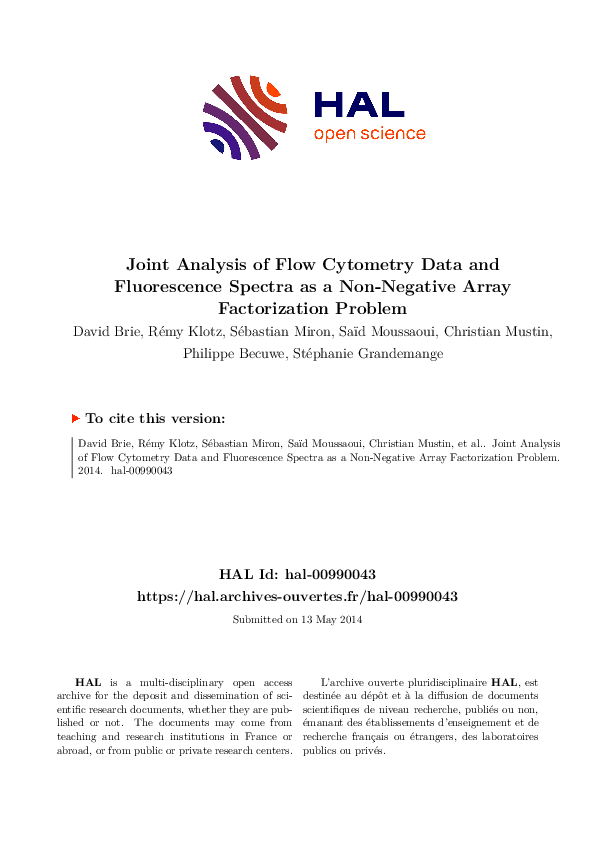 (PDF) Joint analysis of flow cytometry data and
