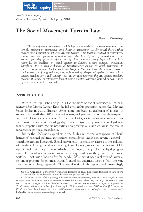 (PDF) The Social Movement Turn in Law