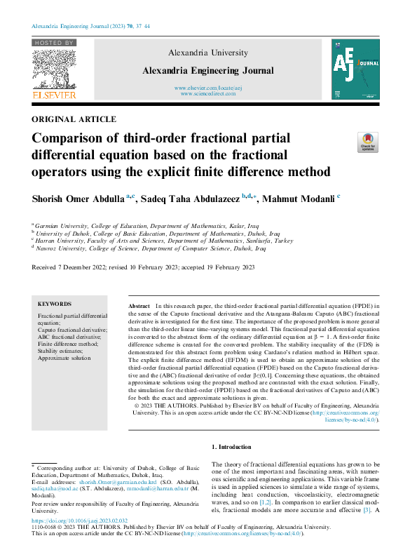 (PDF) Comparison of third-order fractional partial differential equation based on the fractional ...