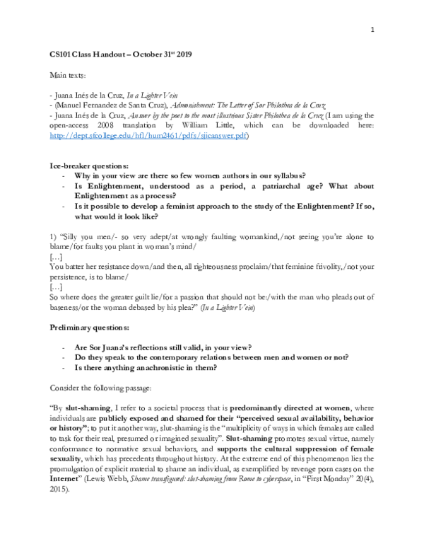 (PDF) Teaching Handout Sample