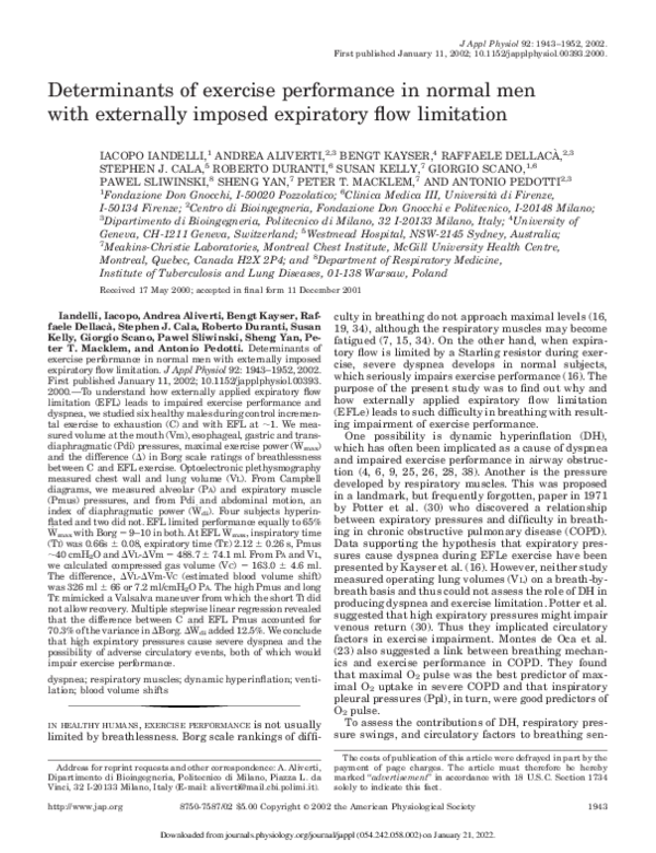 (PDF) Determinants of exercise performance in normal men with ...