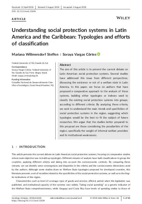 (PDF) Understanding social protection systems in Latin America and the ...