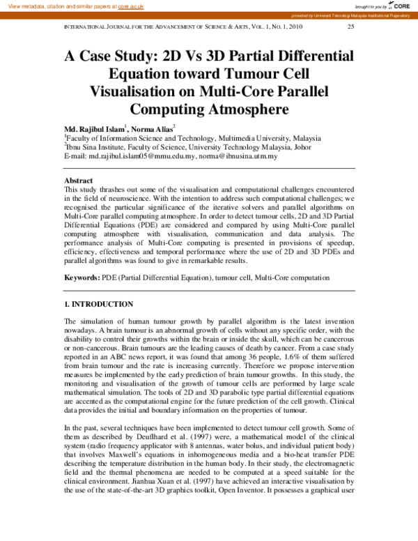 (PDF) A case study: 2D Vs 3D parallel differential equation toward tumor cell detection on multi ...