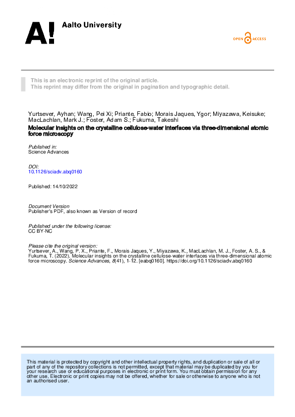 (PDF) Molecular insights on the crystalline cellulose-water interfaces via three-dimensional ...